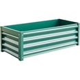 47.24 in. L x 24 in. W x 11.81 in. H Metal Green Raised Garden Bed with ...