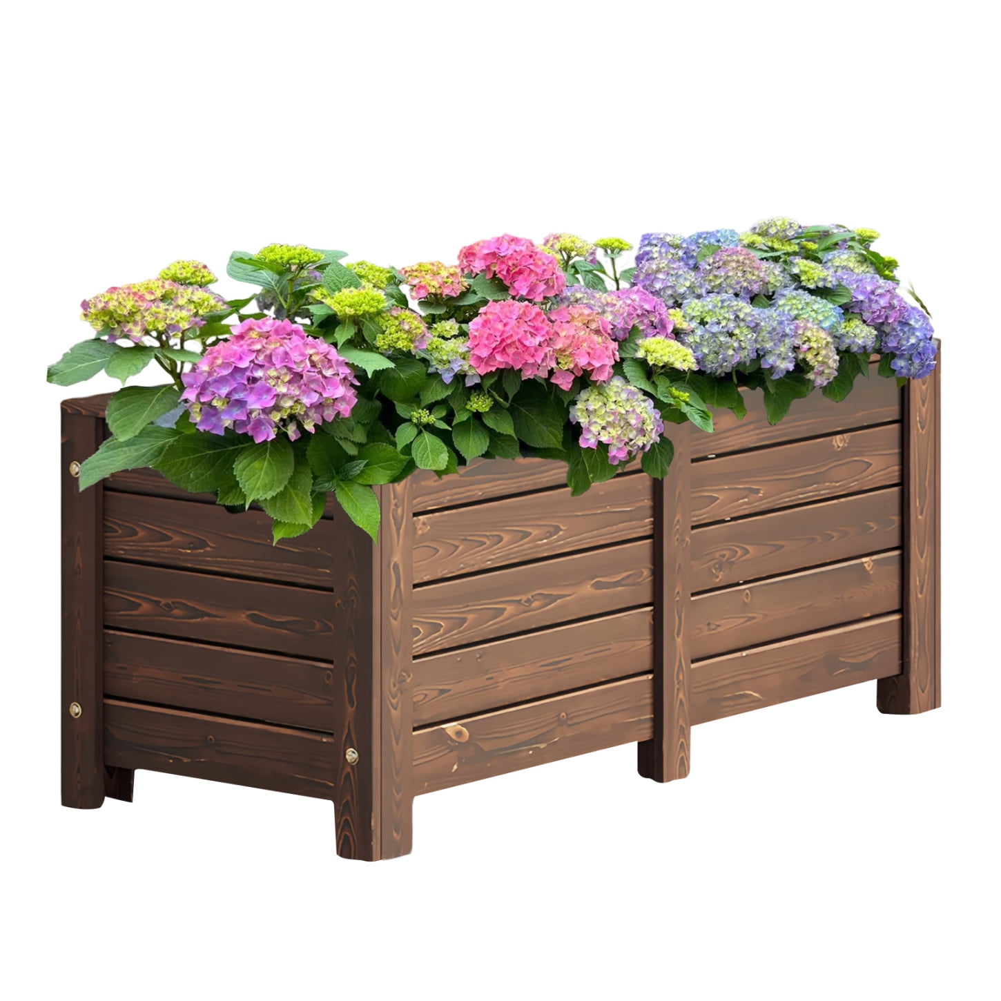 47.24x19.68x19.68inch Outdoor Wooden Raised Garden Bed, Elevated ...
