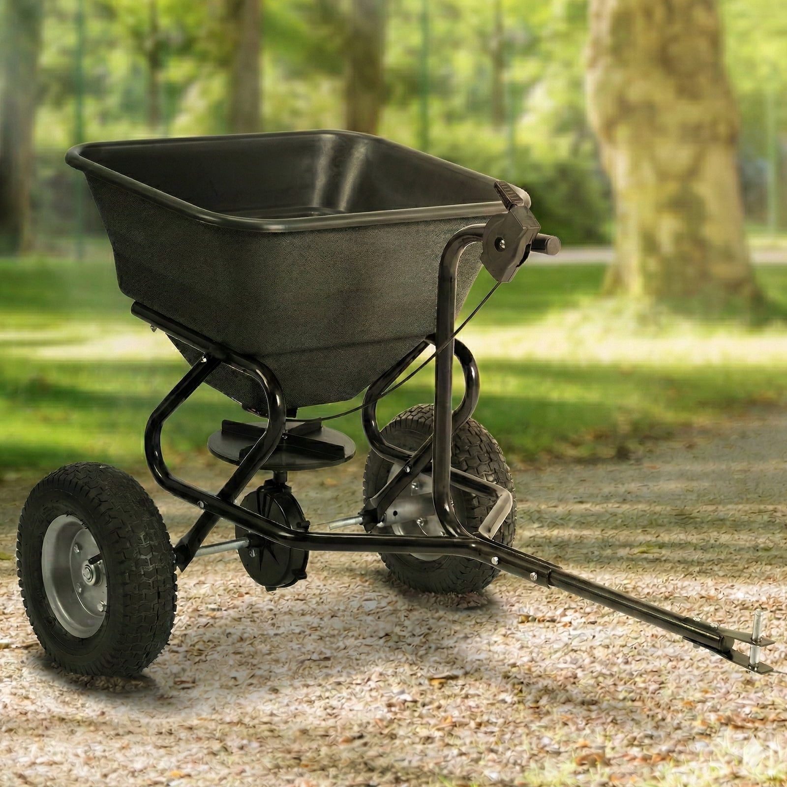 47.2In Tow Behind Broadcast Spreader 110LBS Capacity 10Adjustable ...
