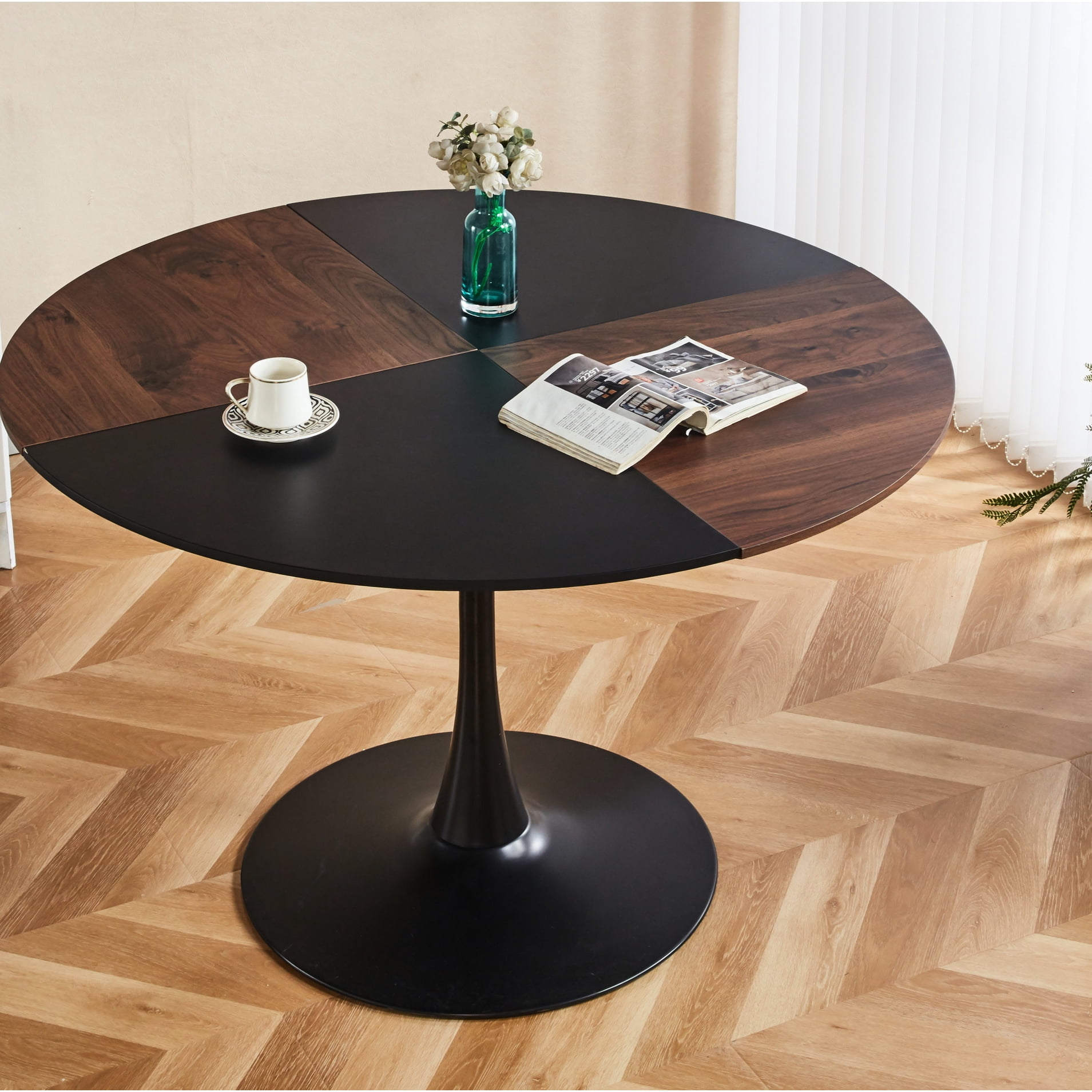 47.2inch Round Dining, Office, Coffee Table - & Metal 120x120x74cm ...