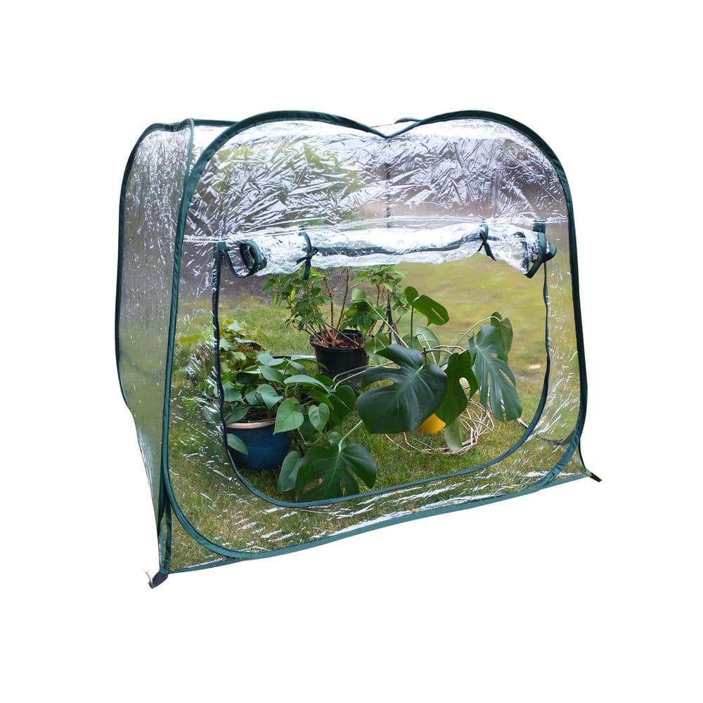 47.3 in. x 47.3 in. x 39.4 in. Portable Pop Up Greenhouse for Small ...