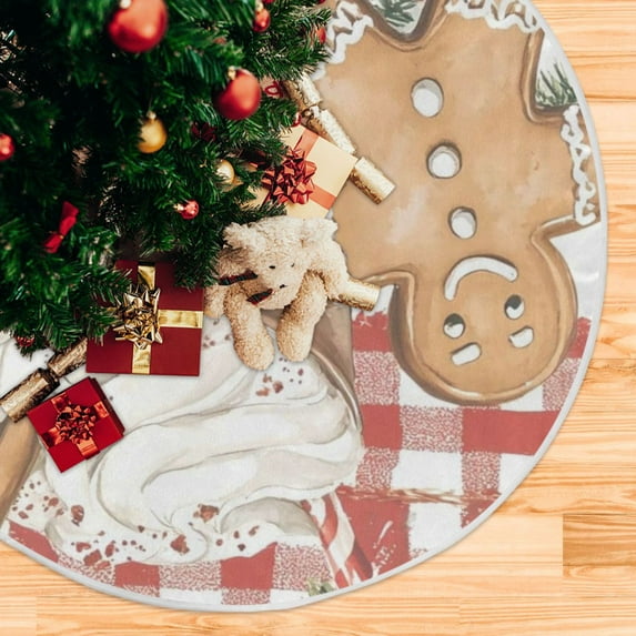 47/35 Inch Christmas Tree Skirt Christmas Cute Gingerbread Man ...