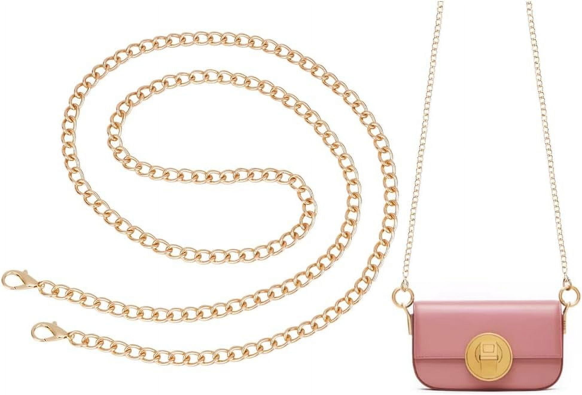 47.4 Inch Purse Chain Strap Golden Crossbody Bag Replacement Strap Long ...