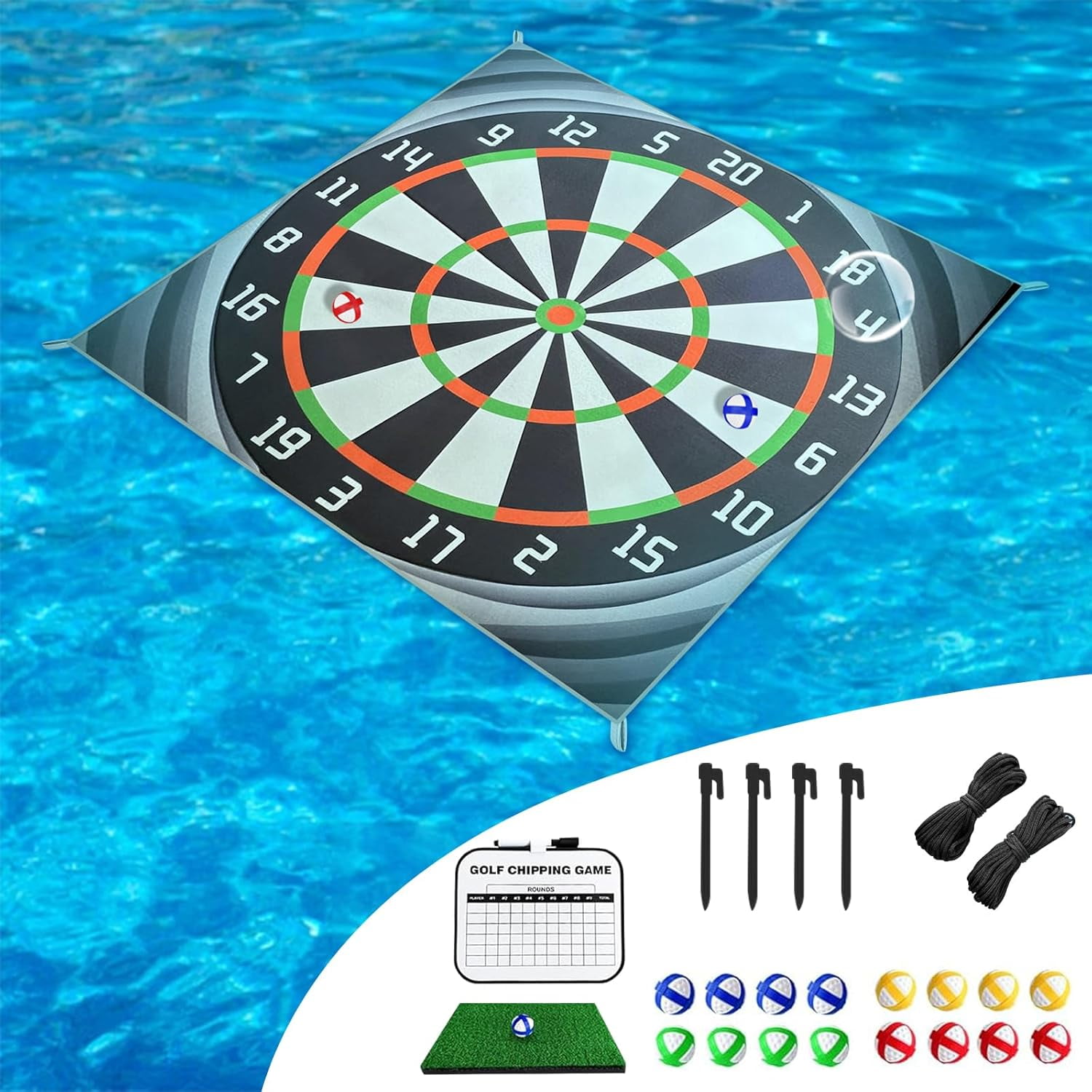47 * 47" Large Pool Golf Game Floating, Sticky Floating Golf Green for ...