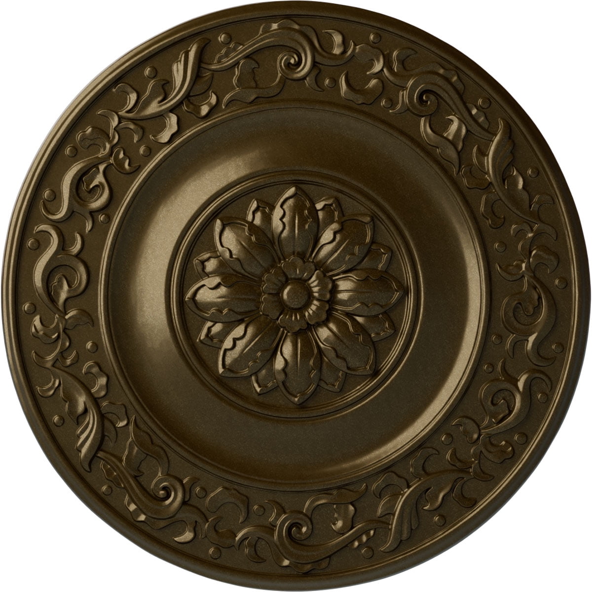47 5/8"OD x 2 3/4"P Milan Ceiling Medallion, Hand-Painted Brass ...