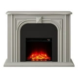 47.5" Wide Freestanding Fireplace with Realistic LED Flames - Grey ...