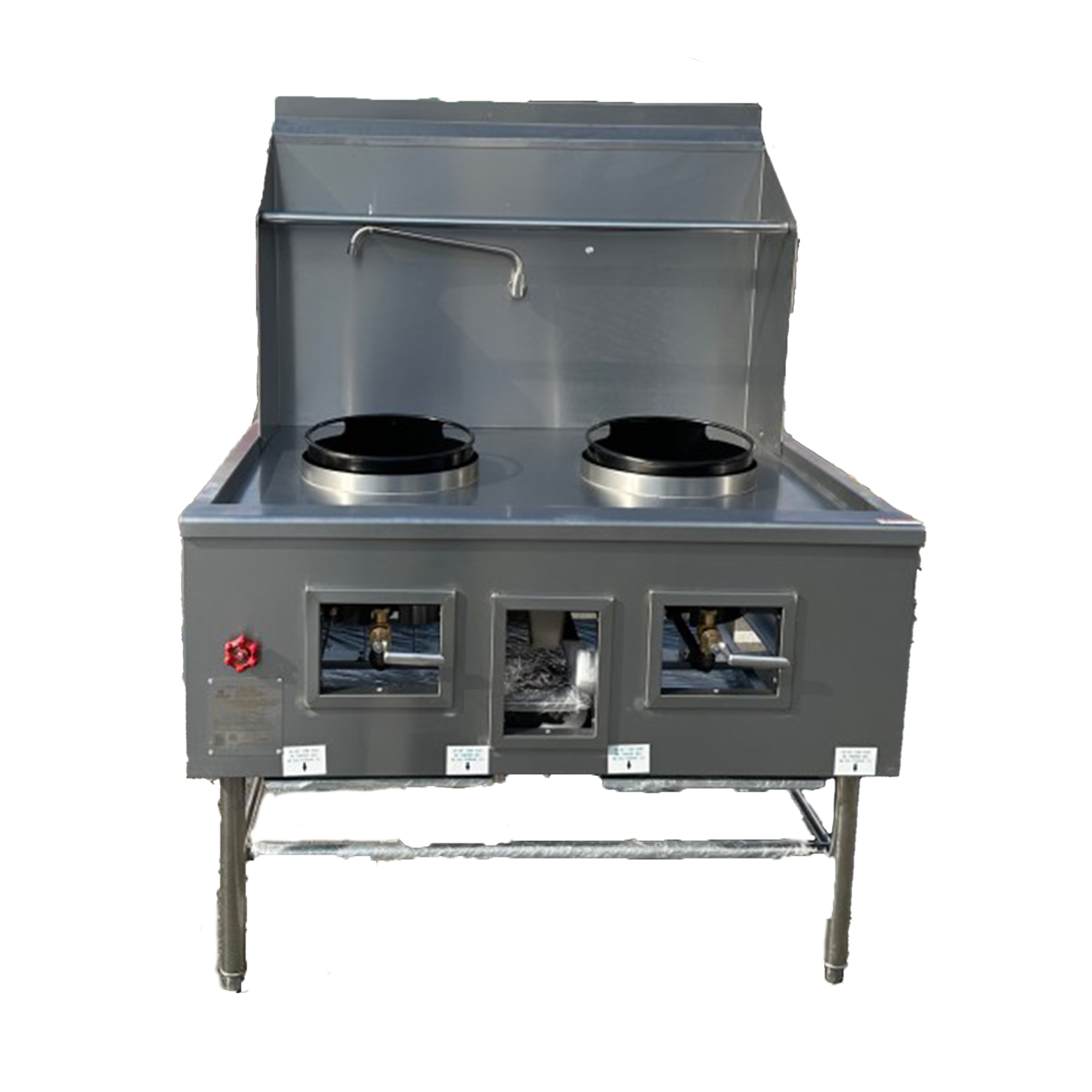 47.5 in. Two Hole Chinese Wok Range with Waterfall 190,000 BTU Natural ...