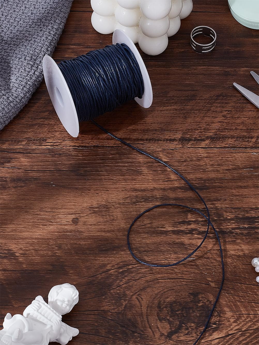 47~50 Yards Waxed Cotton Thread Cords Prussian Blue Jewelry Cords ...