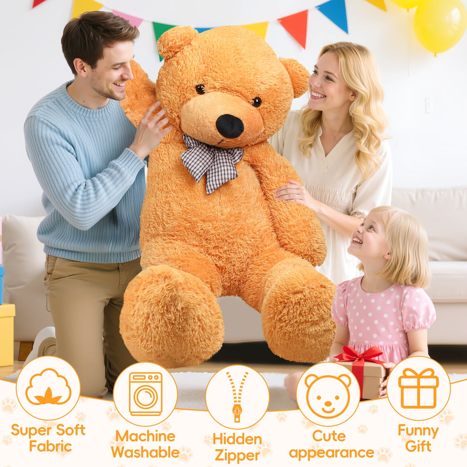 47"/55" Bow Tie Giant Teddy Bear, Life Size Teddy Bear, Lifesize ...