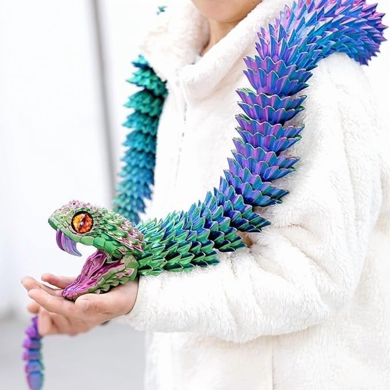 47.5inch Super Large 3D Printed Snake Models,Movable Teeth,Flexible ...