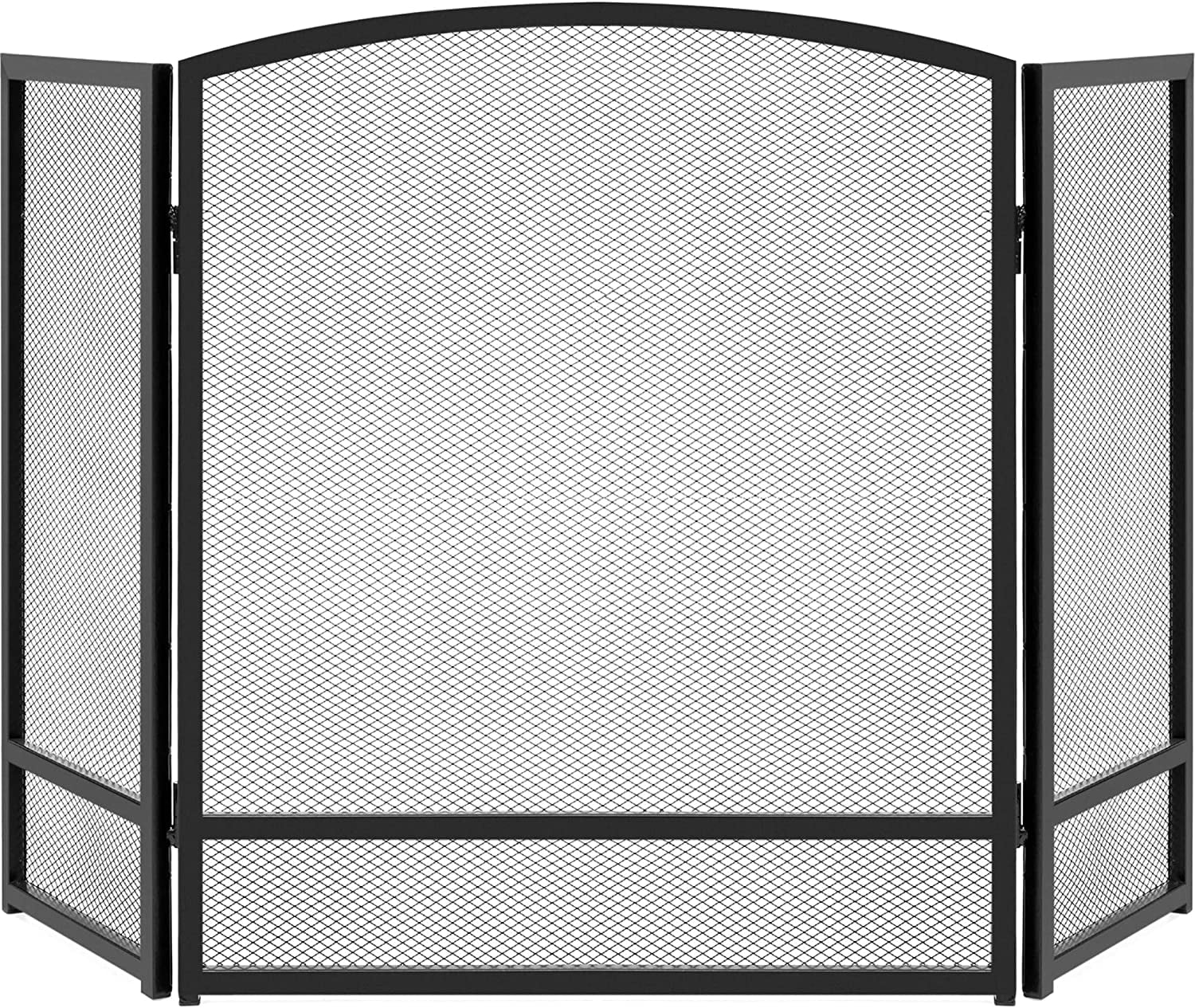 47.5x27.25in 3-Panel Simple Steel Mesh Fireplace Screen, Fire Spark ...