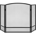47.5x27.25in 3-Panel Simple Steel Mesh Fireplace Screen, Fire Spark ...