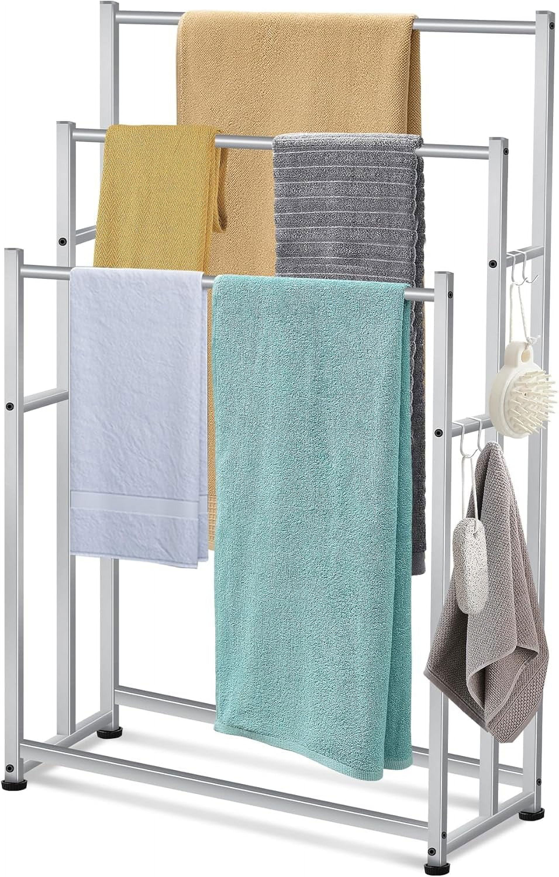 47.6 Inch Tall Free Standing Towel Racks 3 Tier Pool Towel Rack Outdoor ...