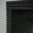 47.6" Modern Black Ribbed Coffee Table – Rectangular Low Profile Center ...