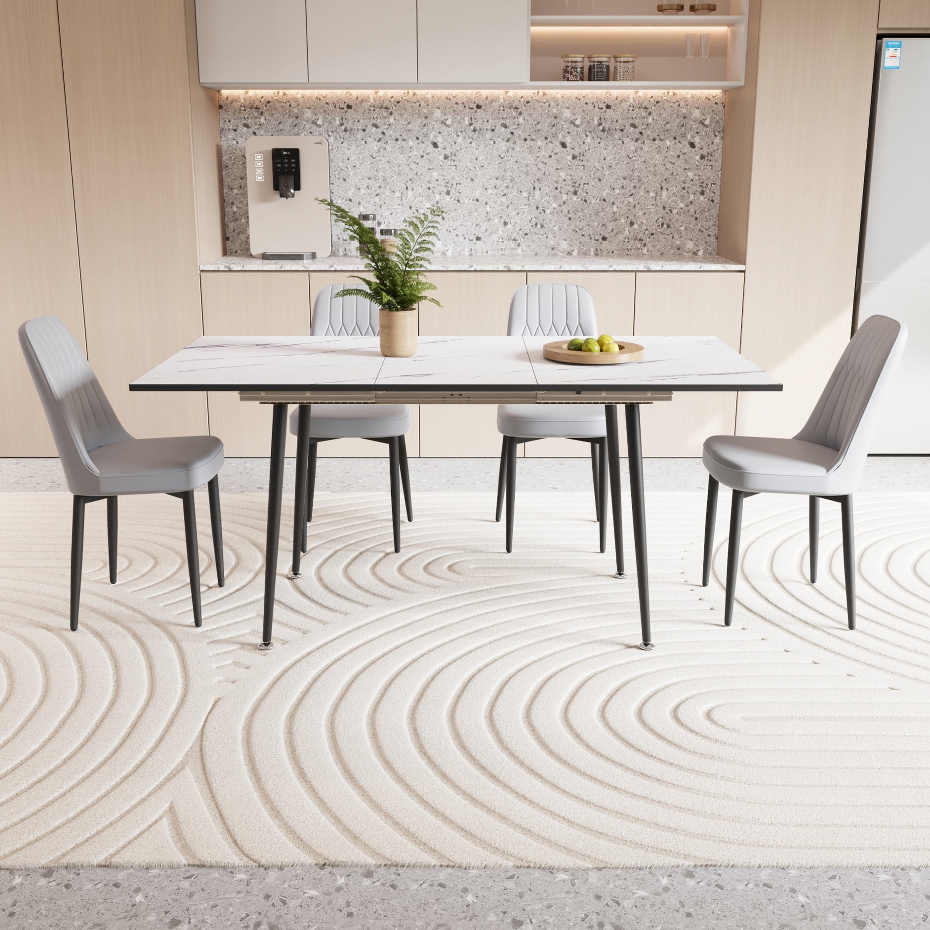 47" - 63" Expandable Dining Furniture Set | For 2 - 6 People, Party ...
