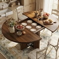 47"-63" Extendable Round Dining Table for 4-8, Farmhouse Wood ...