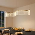 47.64" Dimmable LED Wavy Pendant Light, Modern Linear Hanging Lamp for ...