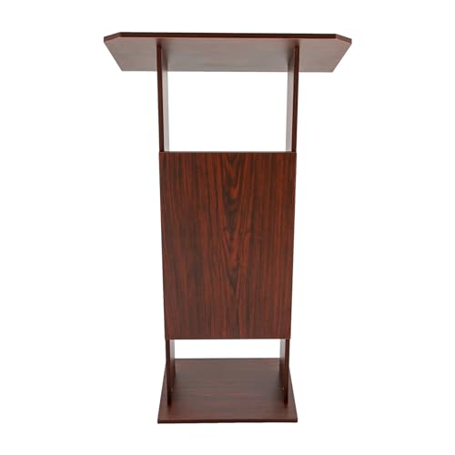 47.7" Height Wood Podium with Universal Wheels, Mobile Presentation ...