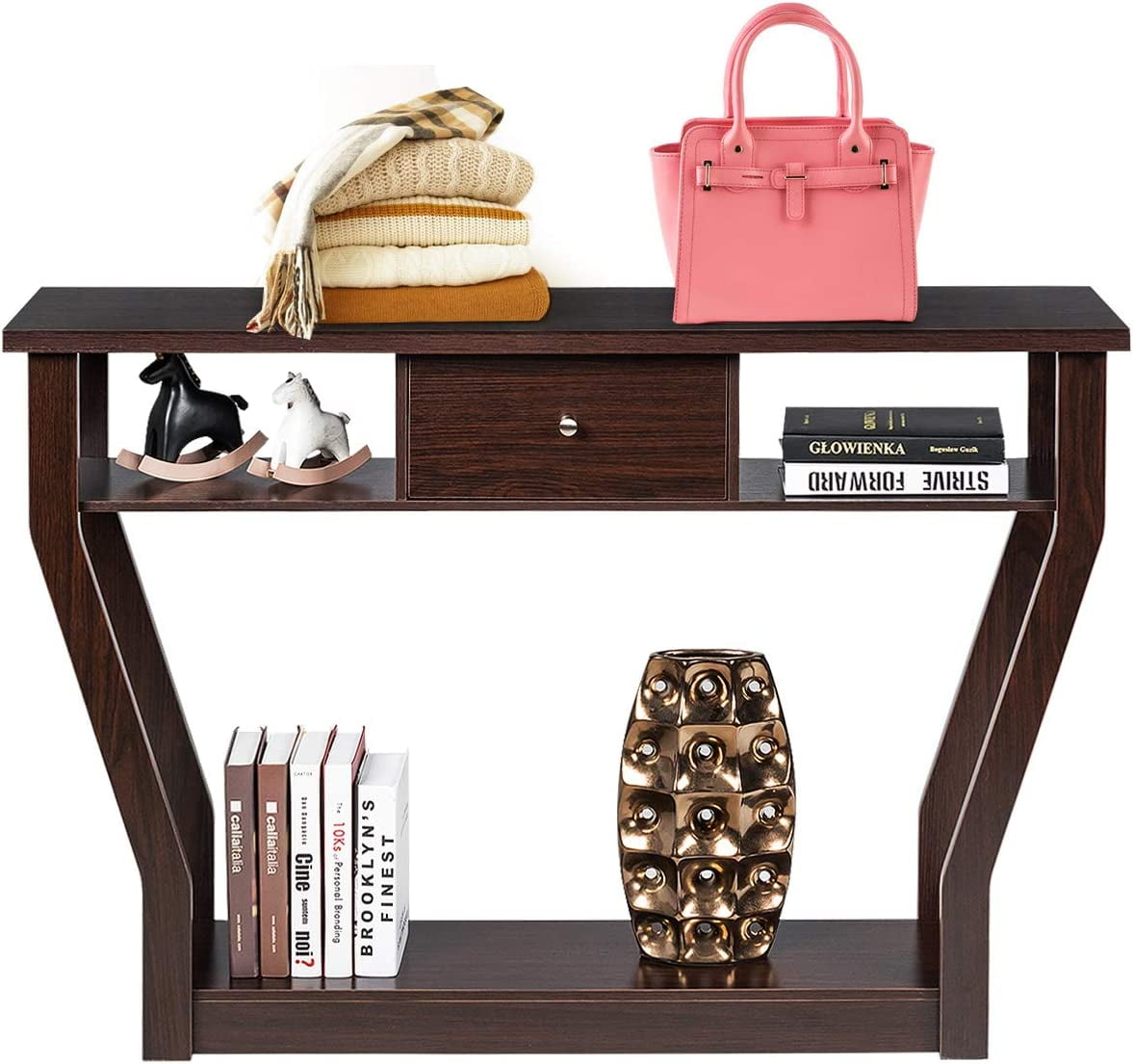 47" Accent Console Tables with Drawer and Shelf for Living Room Hallway ...