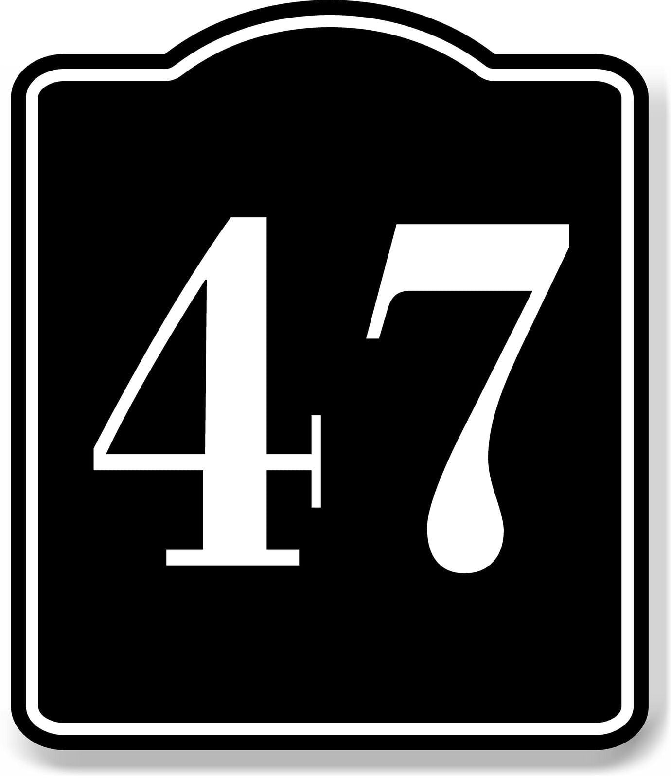 47 Bay Garage Door Plate Field Lane Gate Number BLACK Aluminum ...