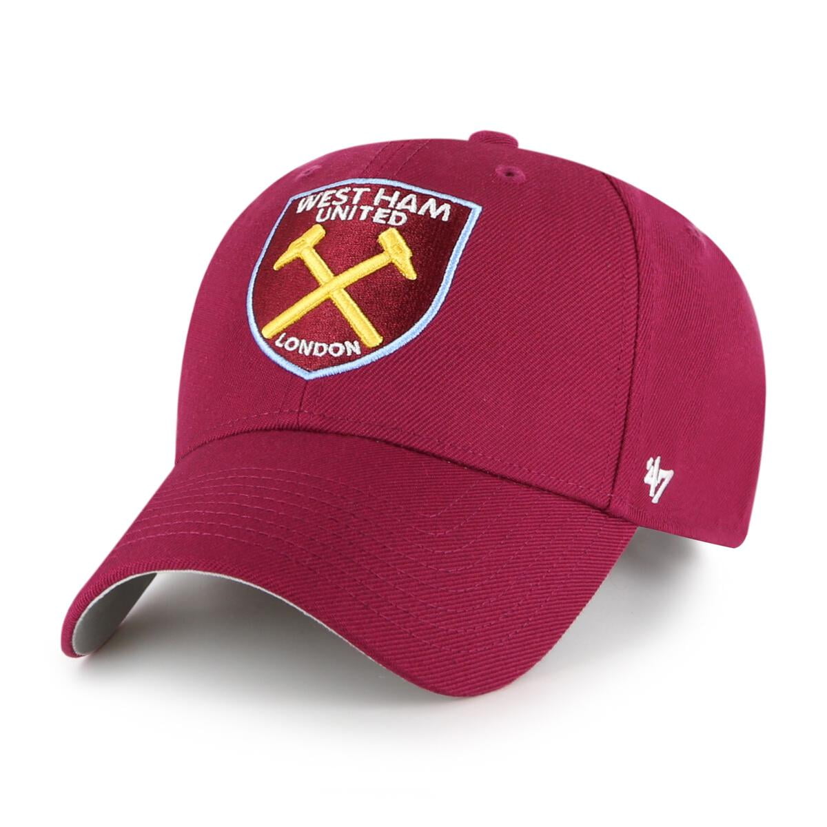47 Brand Mens Adjustable Cap, West Ham United FC Claret, 6 Panel Hat ...