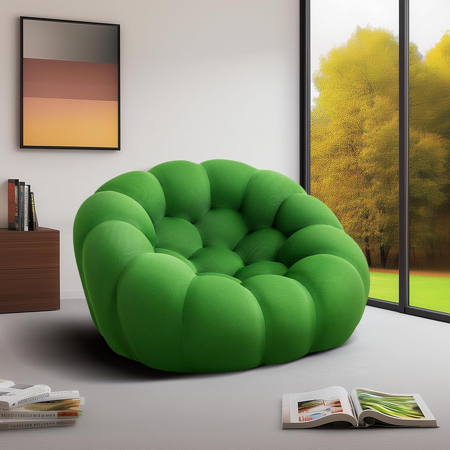 47'' Bubble Sofa, Oversized Single Lazy Sofa, Modern Mesh Fabric 3D ...