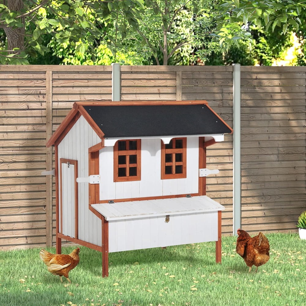 47" Chicken Coop Wooden Chicken House Rabbit Hutch Raised Poultry Cage ...