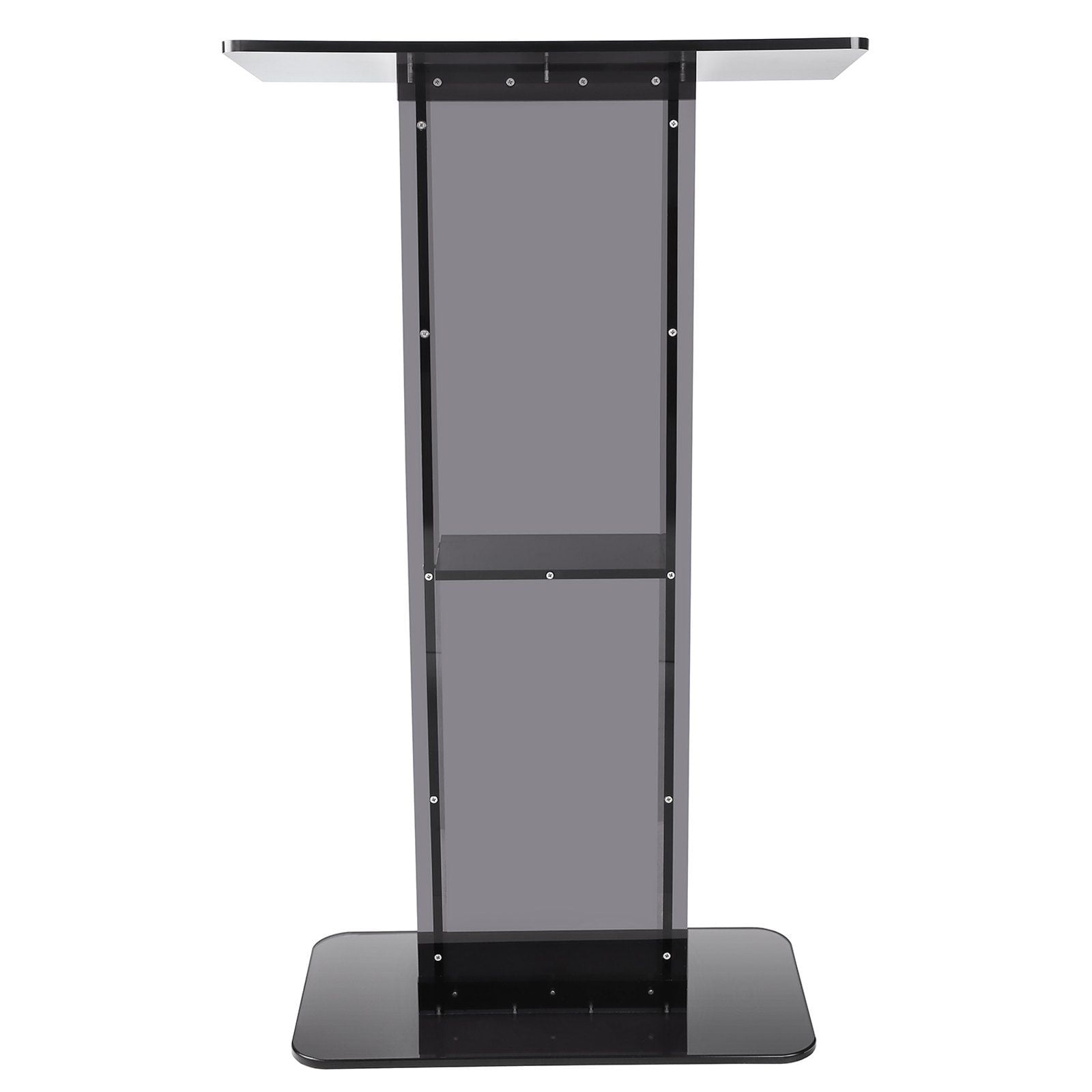 47" Clear Acrylic Podium Stand with Wide Reading Surface & Storage ...