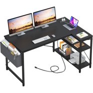 Uforic 40 Computer Desk with Monitor Stand & 3 Drawers - White Desk ...