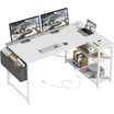 Uforic 40 Computer Desk with Monitor Stand & 3 Drawers - White Desk ...