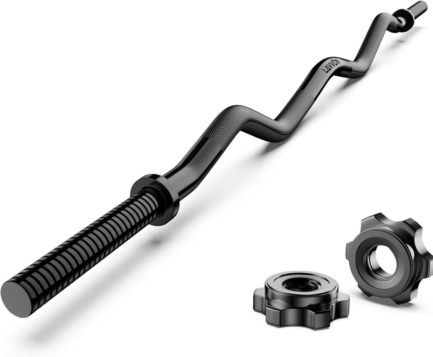 47" EZ Curl Bar Weight Lifting Bar, 1-inch Curling Bars for Weight ...