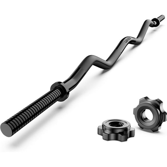 47" EZ Curl Bar Weight Lifting Bar, 1-inch Curling Bars for Weight ...