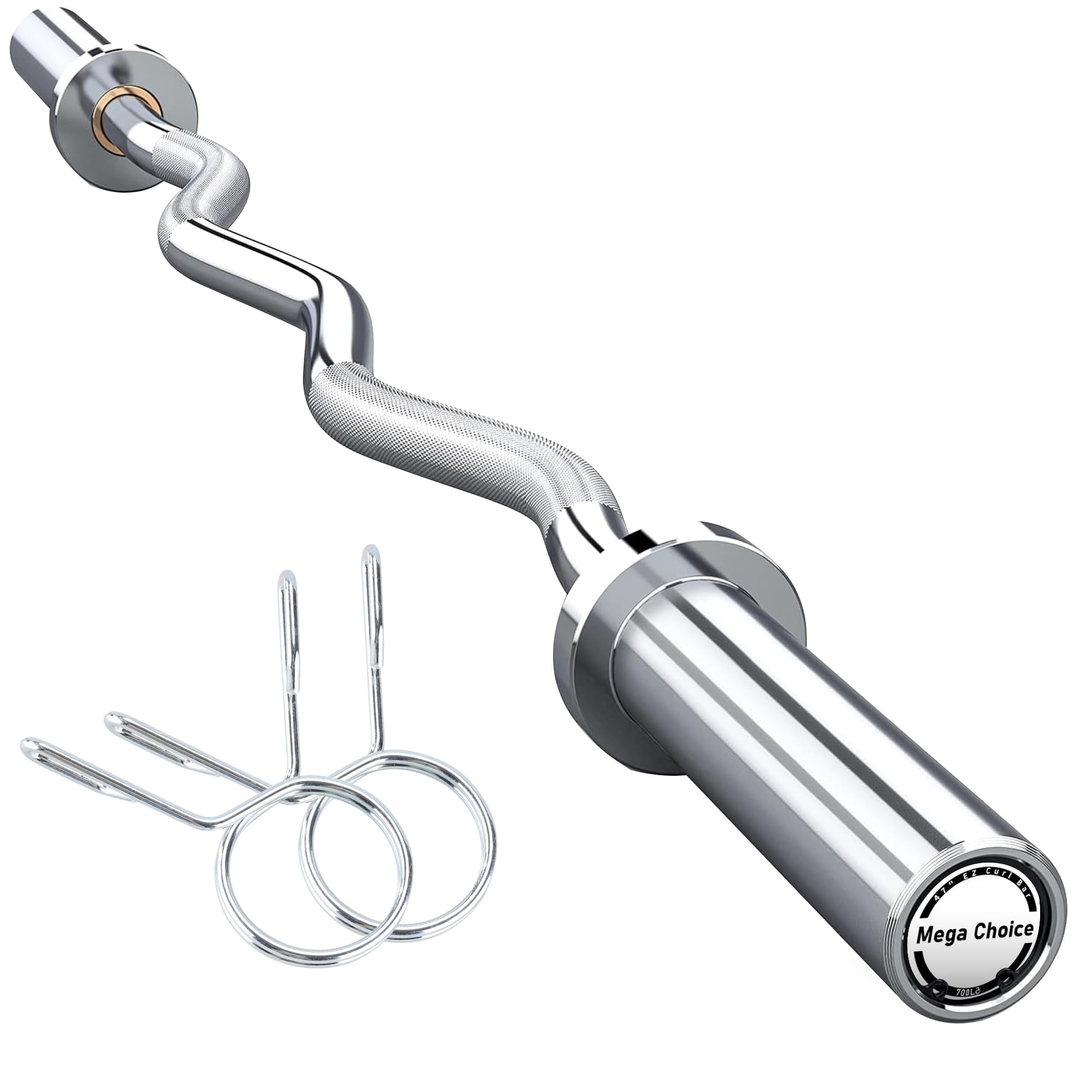 47" EZ Curl Barbell Bar, 500lb Capacity EZ Curl Bar for Weight Lifting ...