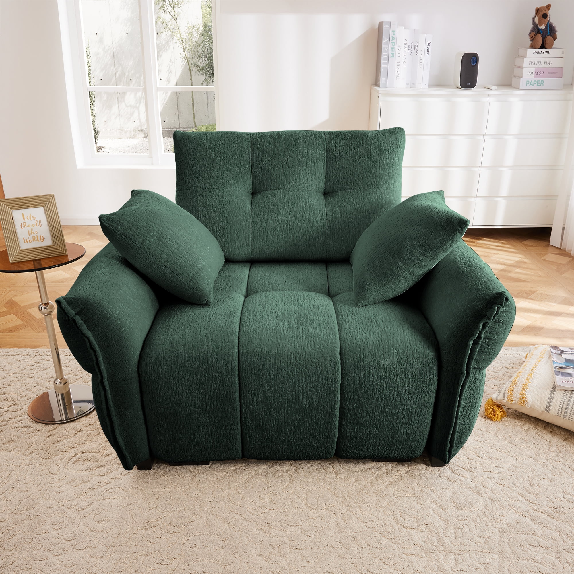 47" Ergonomic Single Sofa 1 Seater Couch with High-Resilience Cushions ...