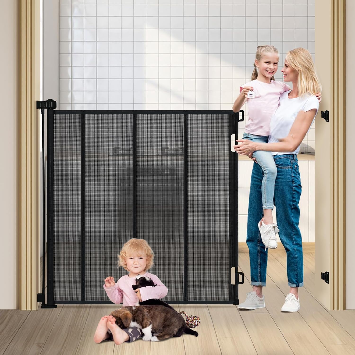 47" Extra Tall Retractable Baby Gates, Extends to 59" Wide, ExtraTall ...