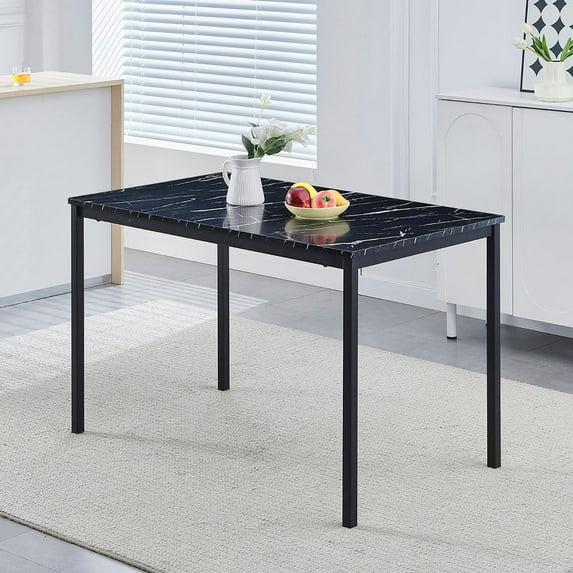 47" Faux Marble Dining Table Modern Kitchen & Dining Room Table for 4 ...