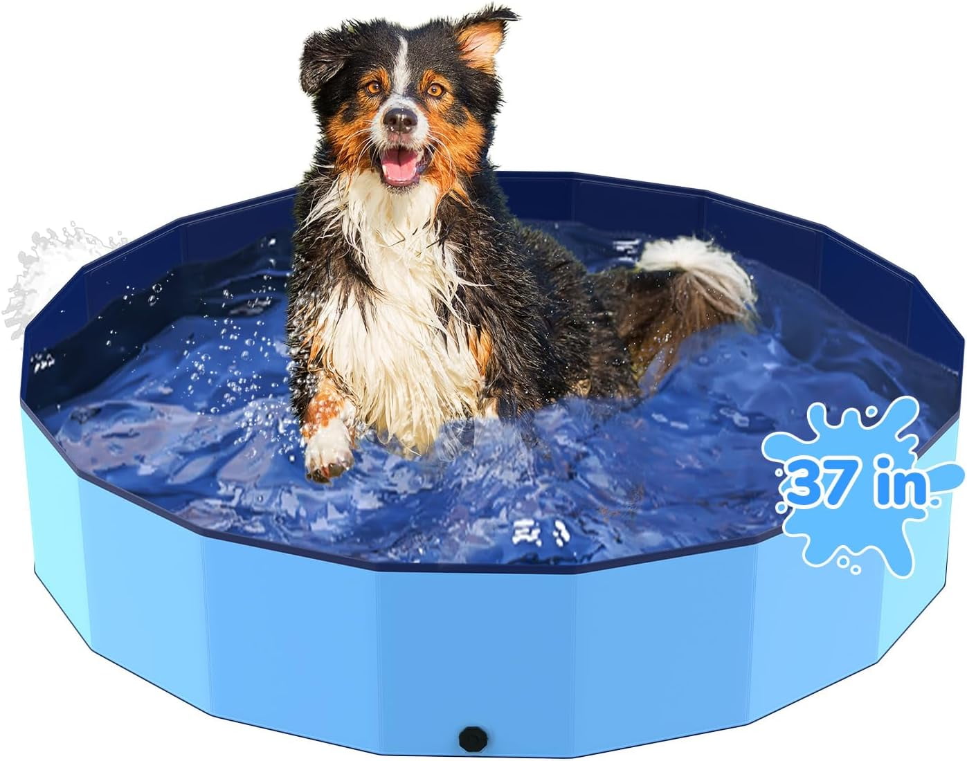 47'' Foldable Dog Pet Bath Pool, Heavy Duty Non-Slip Kiddie Pool ...