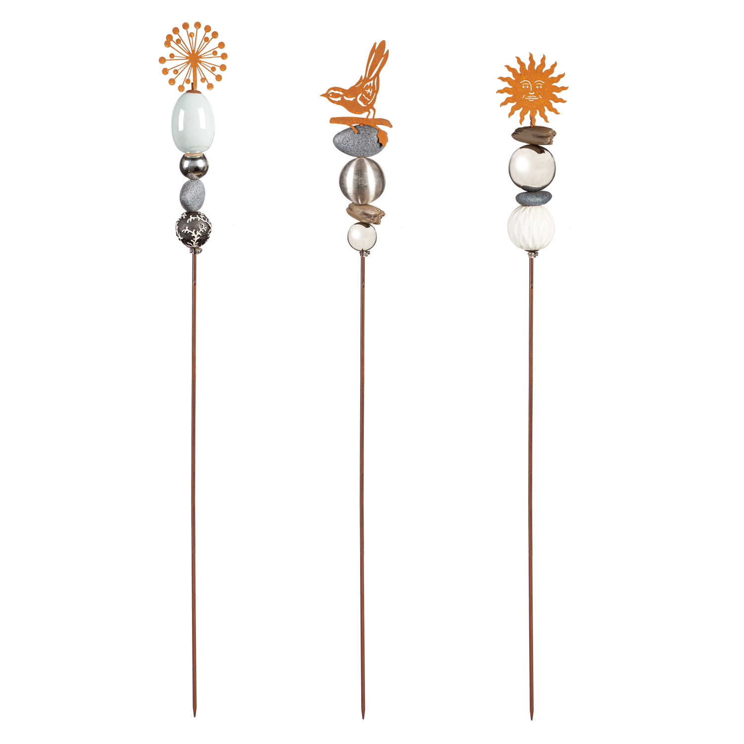 47"H Stacked Stone Garden Stake 3 ASST, 2 of EA - Walmart.com