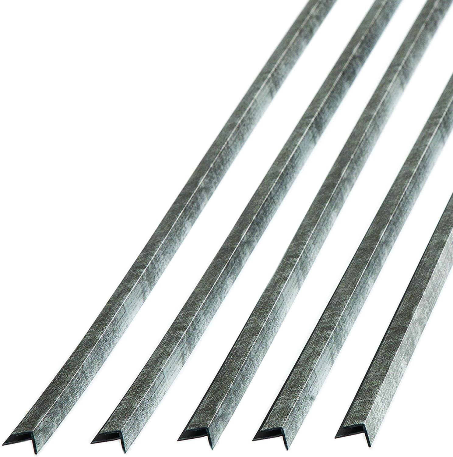 47 in. Decorative Vinyl Outside Corner Trim Crosshatch Silver (5 Pack ...
