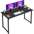 47 Inch Black Modern Computer Desk with Adjustable Metal Frame and ...