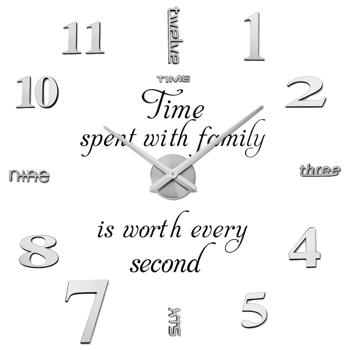 47 Inch DIY Wall Clock,3D Frameless Wall Clock, Modern Design Decor ...
