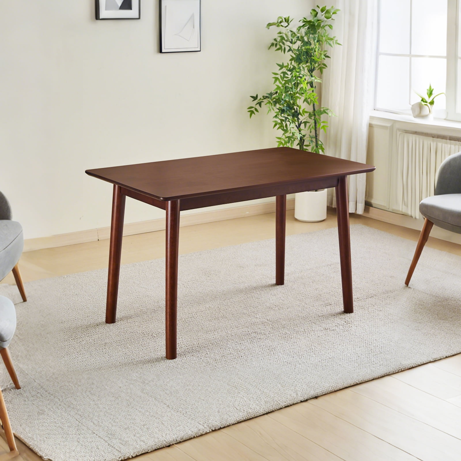 47 Inch Dining Table, Rectangular Solid Wood Kitchen Dining Table ...