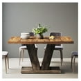 47-Inch Dining Table for 4, Black Kitchen Table - Farmhouse Wooden ...