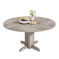 47 Inch Farmhouse Round Dining Table, Seats 4-6 People, Sturdy Wood ...