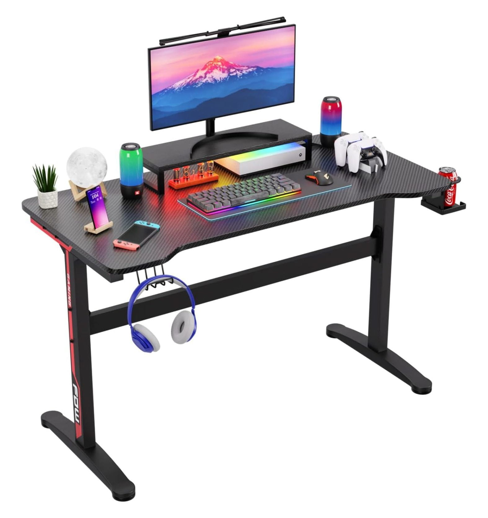 47 Inch Gaming Desk T-Shaped Computer Desk Racing Style Gamer Table ...
