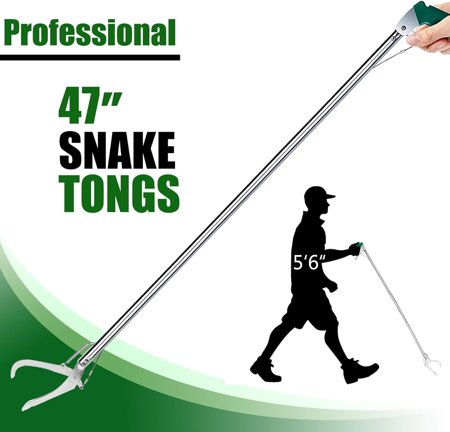47 Inch Heavy Duty Snake Tongs - Auto Lock Design for Safe Reptile ...