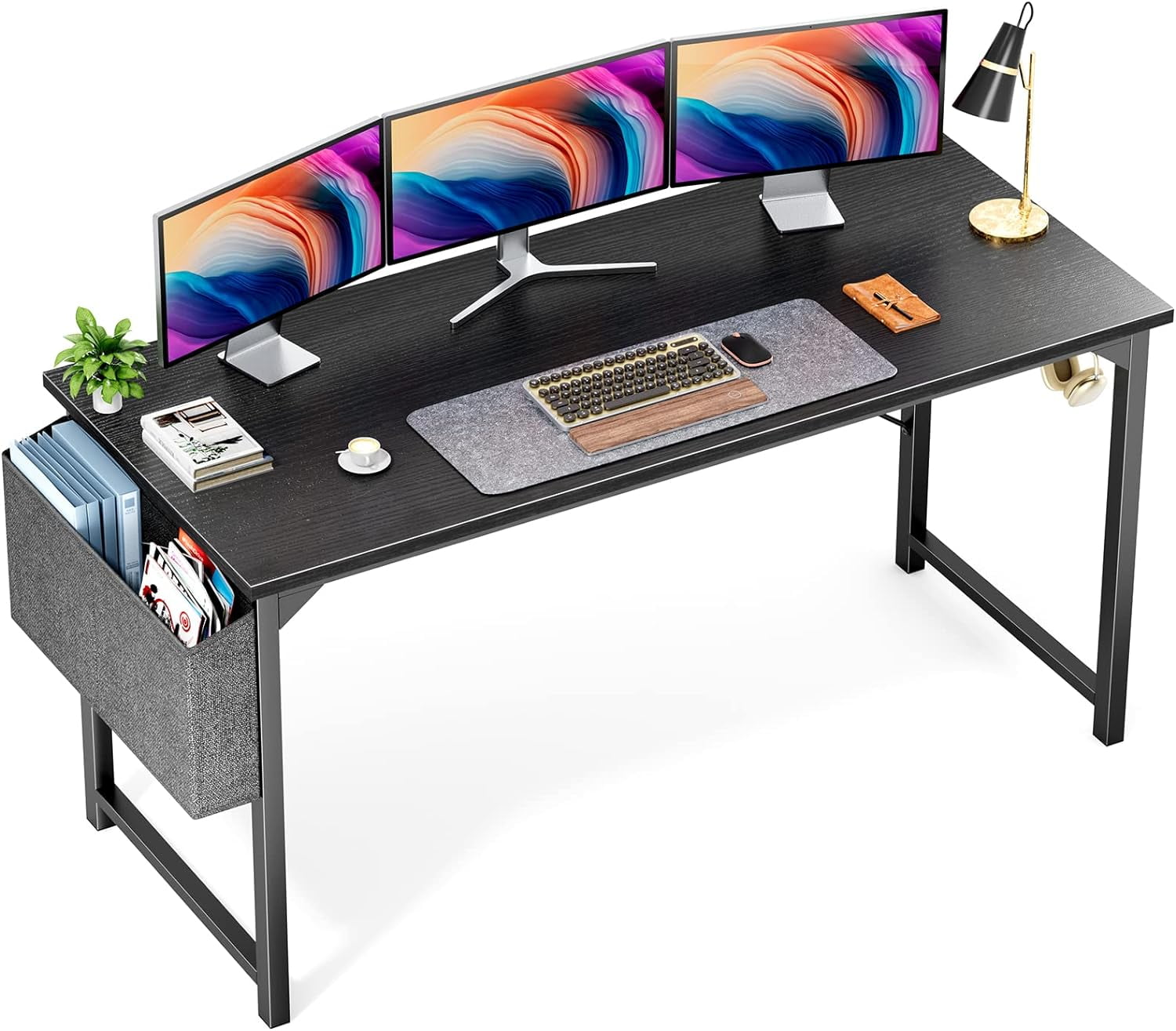 47 Inch Home Office Desk, Small Computer Work Table with X-Shaped ...