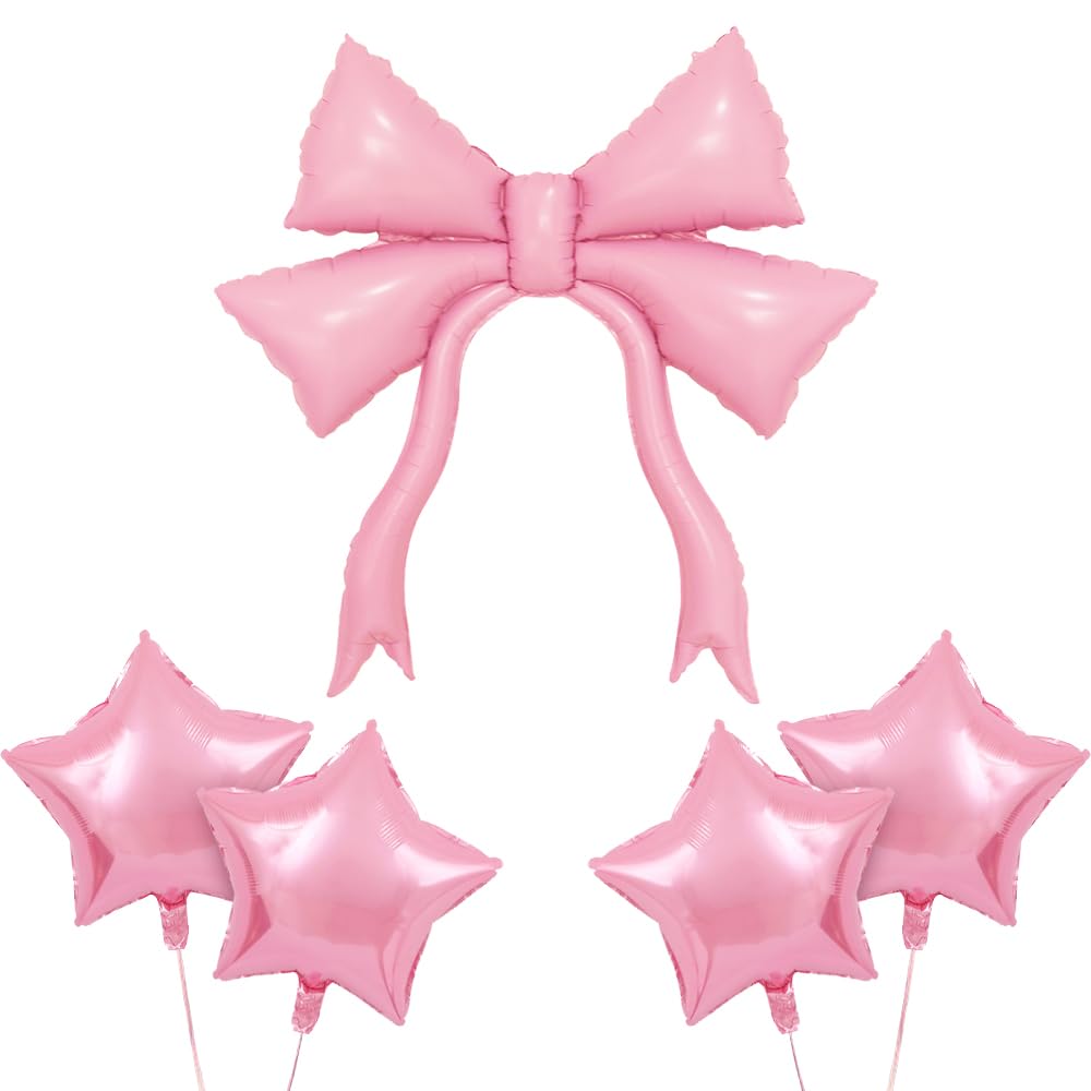 47 Inch LargeTRDN Size Pastel Pink Bow Helium Foil Balloons Giant Bow ...