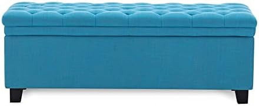 47 Inch Mid Century Ottoman Rectangular Lift Top Button Tufted Linen ...
