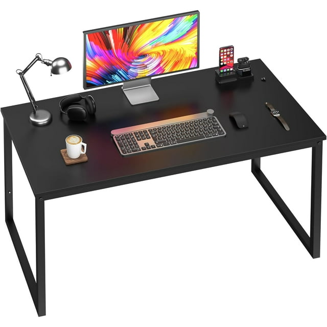 47 Inch Modern Office Desk, Sturdy Computer Workstation with Spacious ...